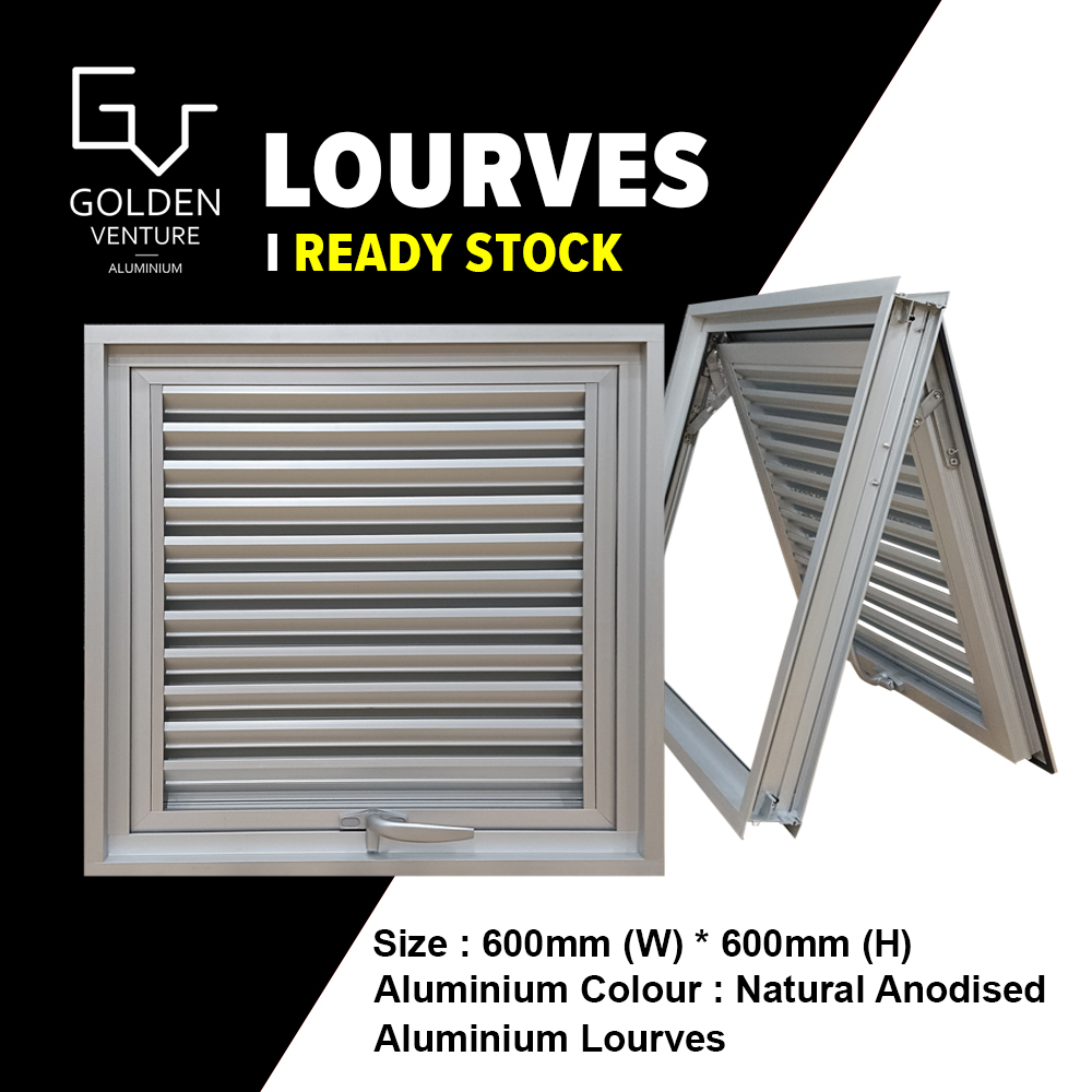 GV Aluminium Louvres Top Hung Window Ventilation 600mm(W) x 600mm(H ...