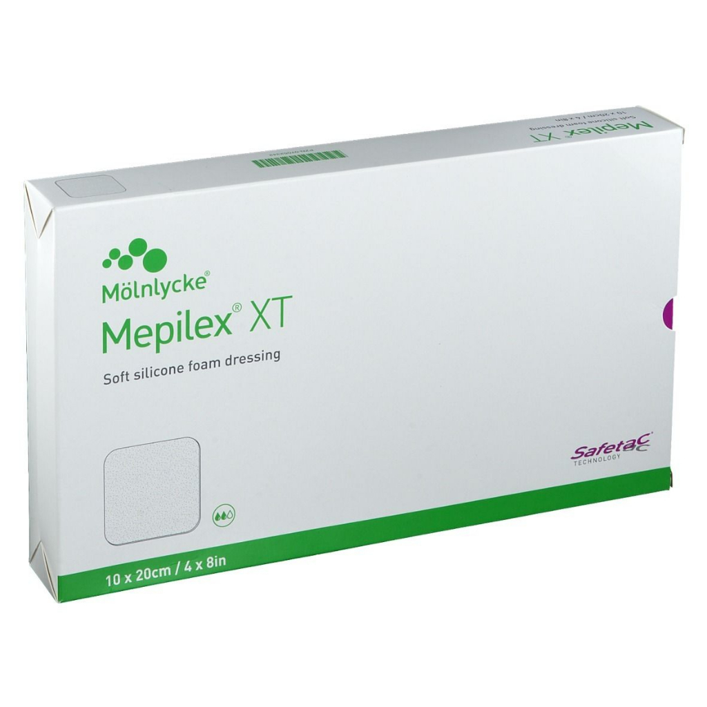 Molnlycke Mepilex XT Soft Silicone Foam Dressing 10cm x 20cm 1's ...