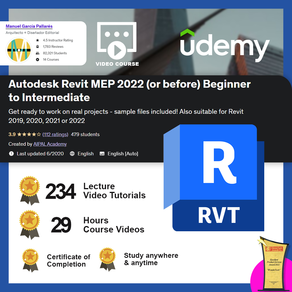 [Video Course] Autodesk Revit MEP 2022 Beginner to Intermediate ( 44 Lectures, 5 hours+ Video ...