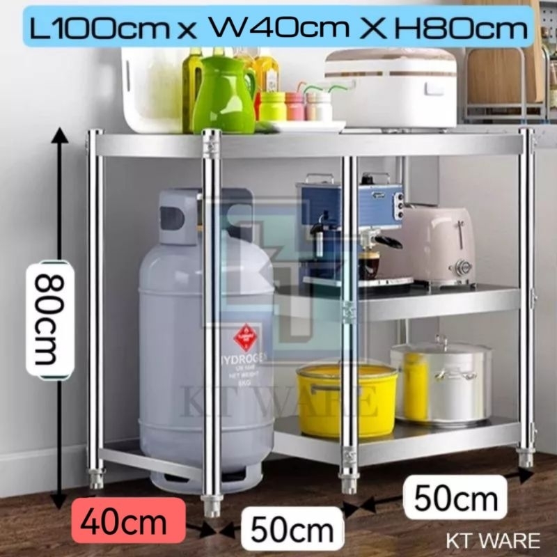 KT WARE STAINLESS STEEL kitchen stove rack gas rack cooking table rak ...