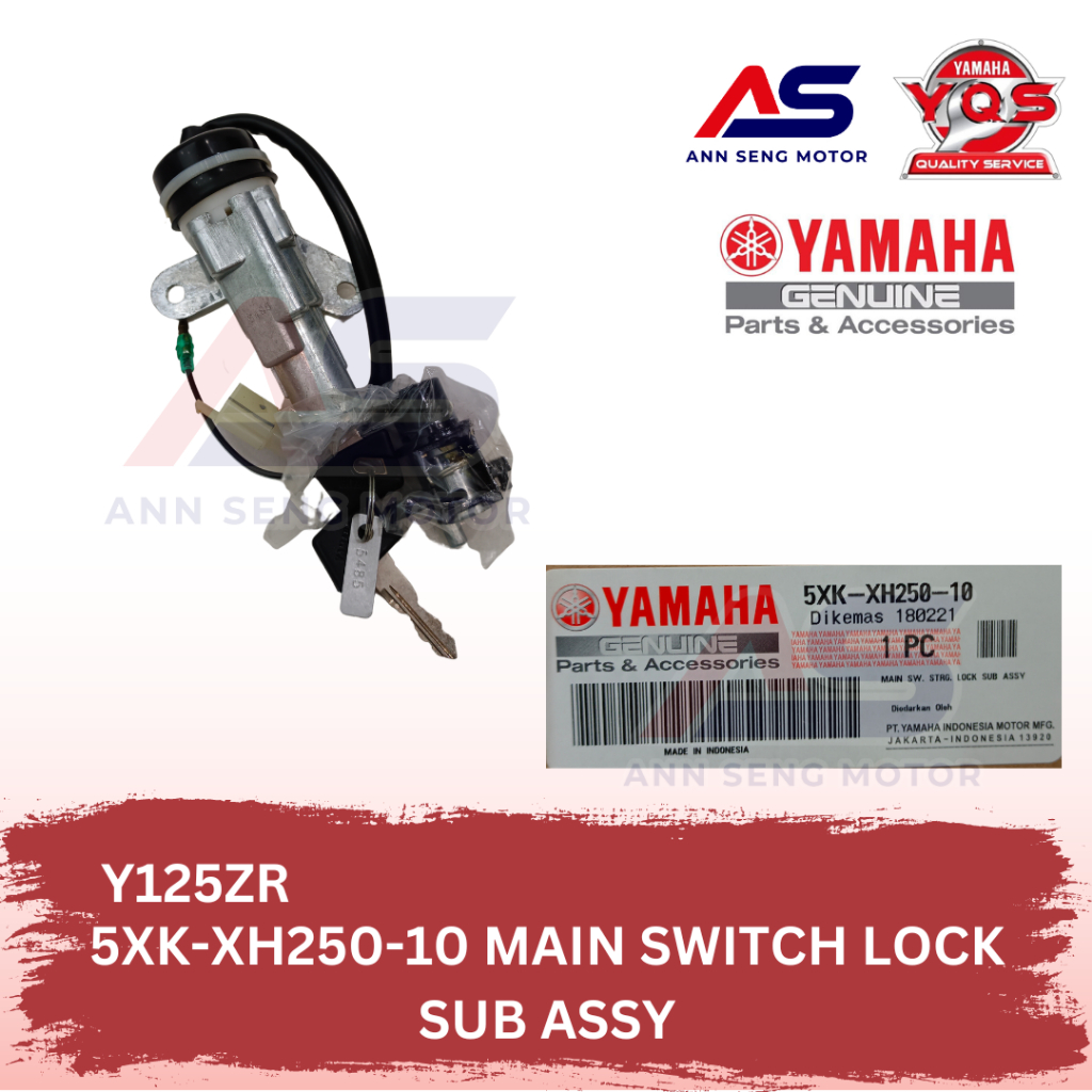YAMAHA Y125ZR MAIN SWITCH LOCK SUB ASSY ORIGINAL (5XK-XH250-10 ...