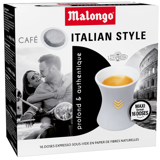 Malongo Italian Style - Box of 16 paper pods - use with Malongo ...