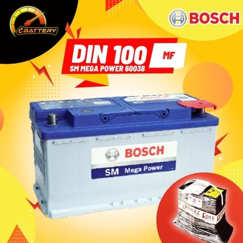 DIN100 DIN100L 60038 - Bosch SM Mega Power | Car Battery Porsche Audi Volvo Mercedes W211 BMW ...