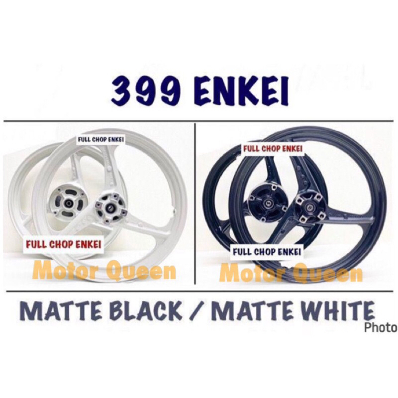 ENKEI 399 SPORT RIM 3 BATANG YAMAHA 125 125Z 125ZR Y125 Y125Z Y125ZR ( BLACK / WHITE ) | Shopee ...