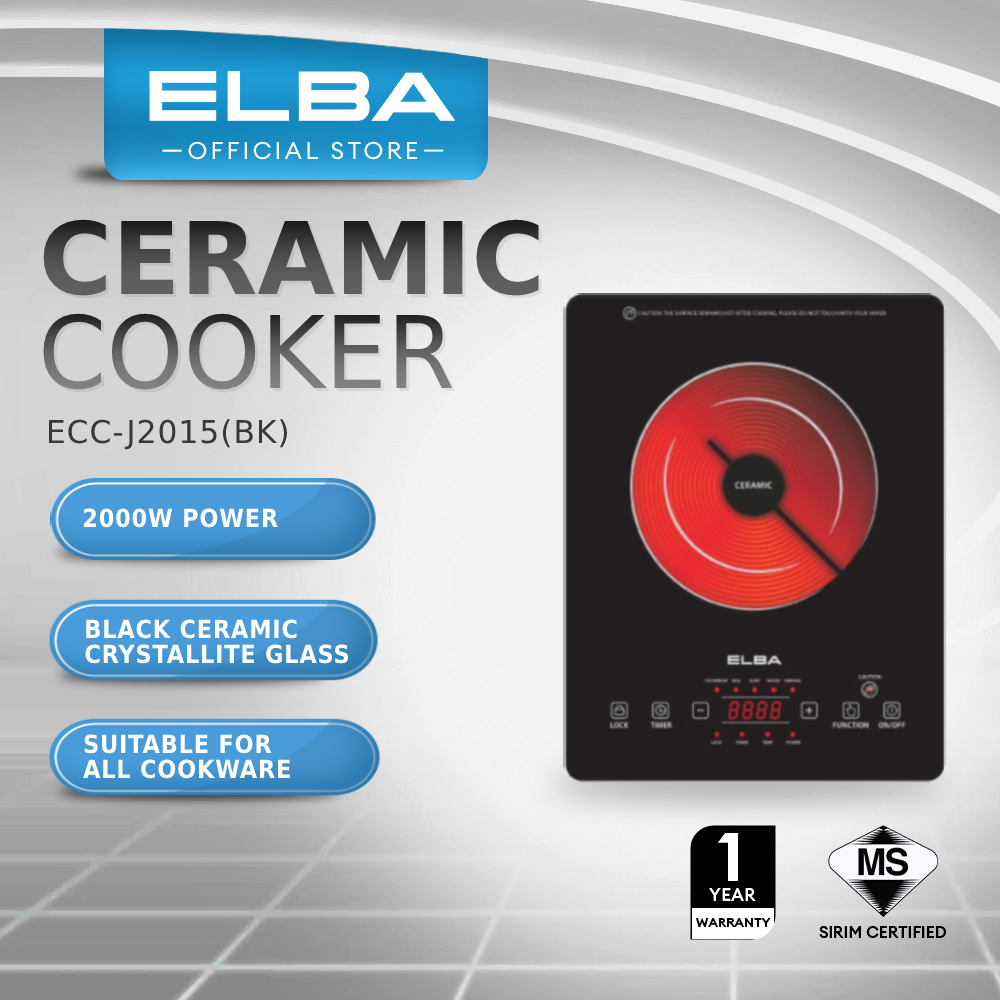 ELBA Ceramic Cooker ECC-J2015(BK) - Sensor Touch With LED Display ...
