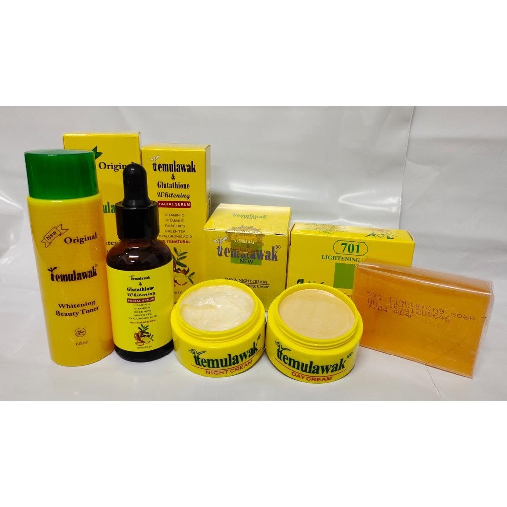 Temulawak Set 5 In 1 Original (Sabun, Toner, Serum, Krim Siang, Krim ...