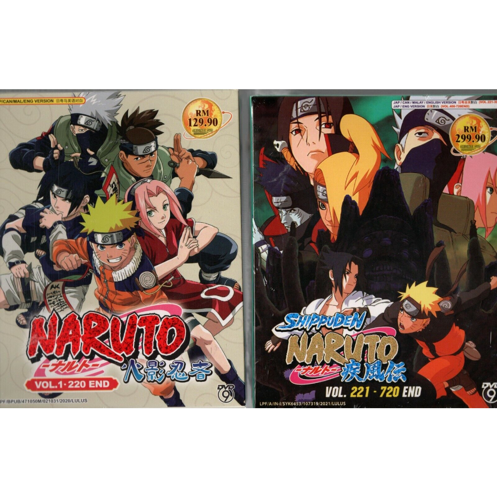 Anime DVD Naruto 1-220 / Shippuden Series Vol.221-720 End / Naruto ...