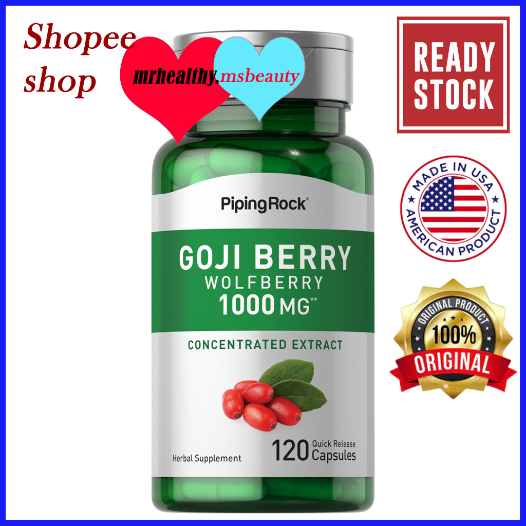 PipingRock Goji Berry (Wolfberry), 1000 mg, 120 Quick Release Capsules ...