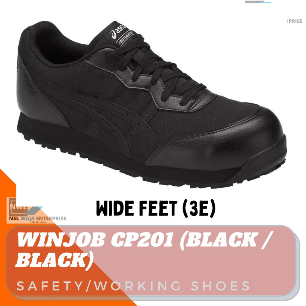 READY STOCK ASICS Winjob Working CP201 Safety Shoes Kasut Keselamatan Kerja Wide Feet ...