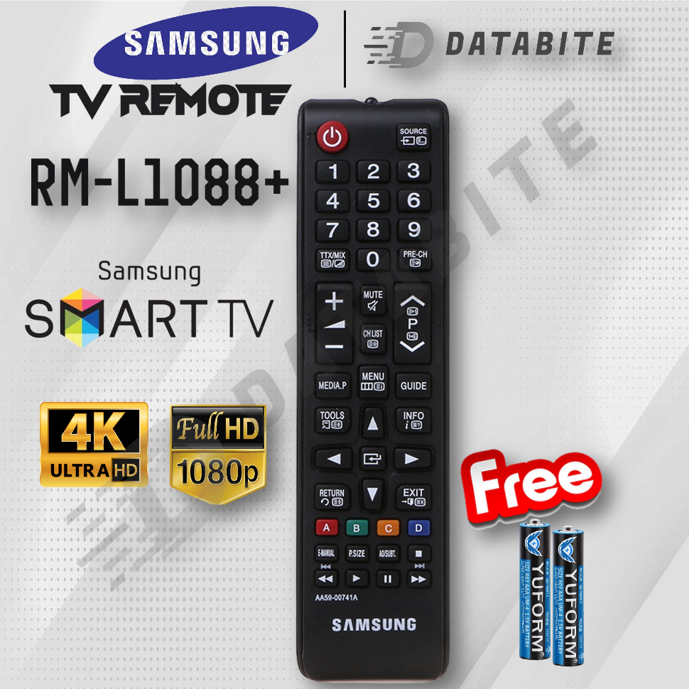 Samsung LED LCD Plasma Smart Tv Remote Control RM-L1088+ for BN59-01199F, AA59-00666A ,AA59 ...