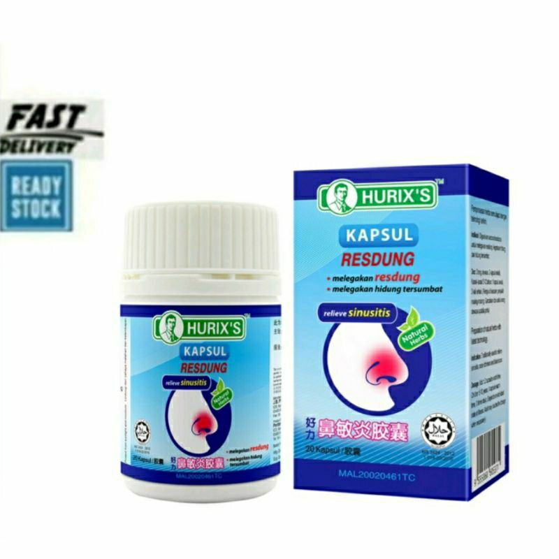 Hurix's Resdung Exp:04/2027 Relieve Sinusitis Kapsul Resdung 20's ...