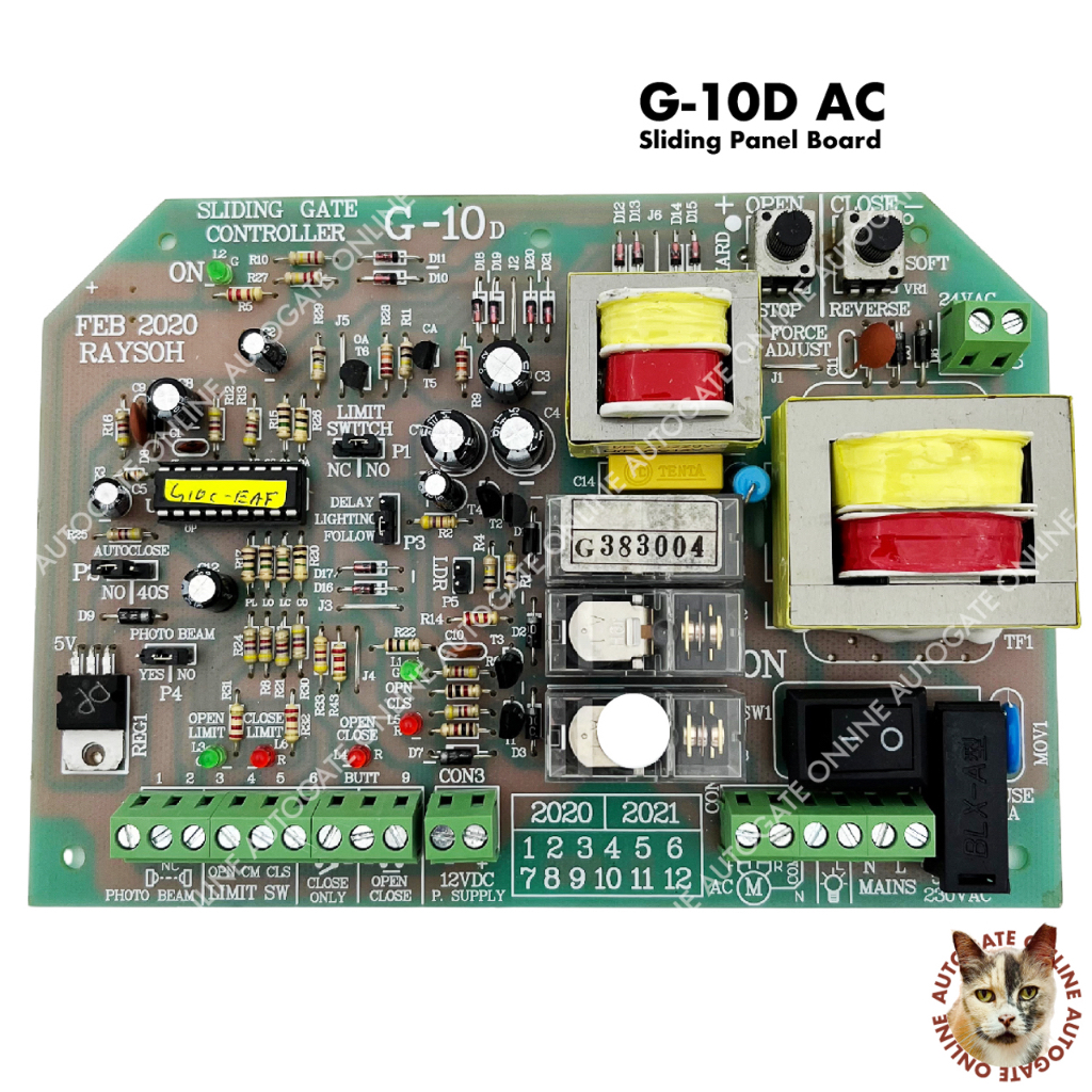 ORIGINAL G10 -D AC SLIDING AUTOGATE BOARD CONTROL PANEL AUTO GATE PCB BOARD CONTROLLER 电动门 G10D ...