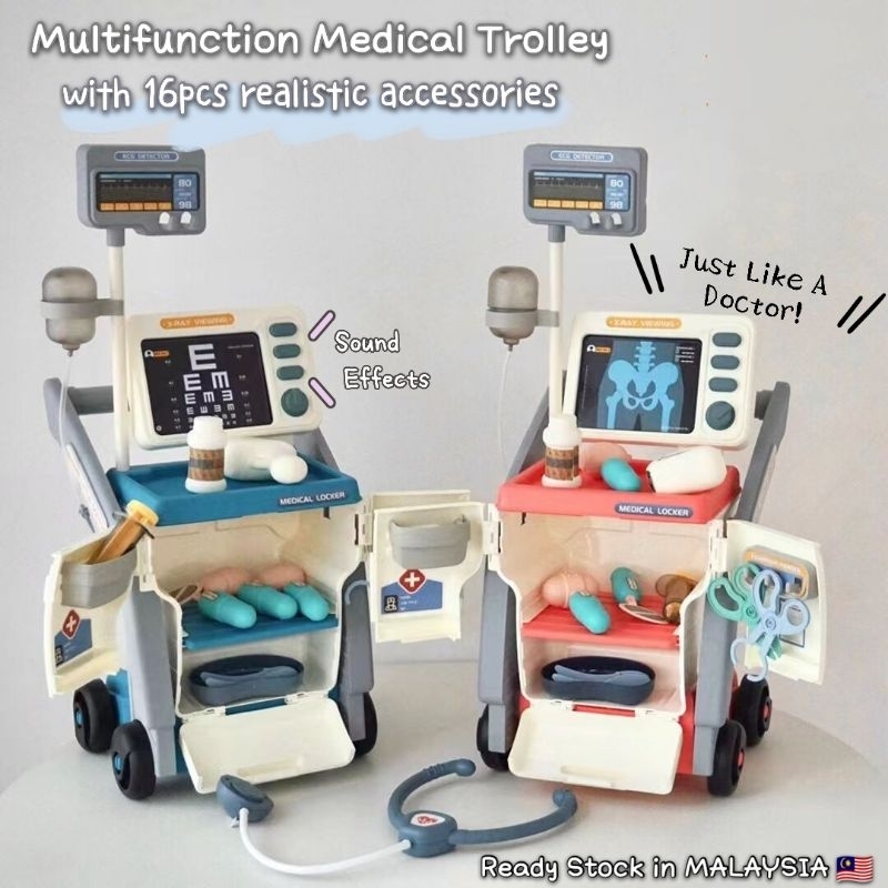 Pretend Doctor Playset Medical Trolley Toys for Kids Pretend Play Set ...