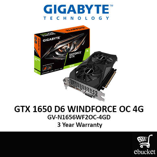 Gigabyte GeForce GTX 1650 D6 WINDFORCE OC 4G Graphic Card (GV ...