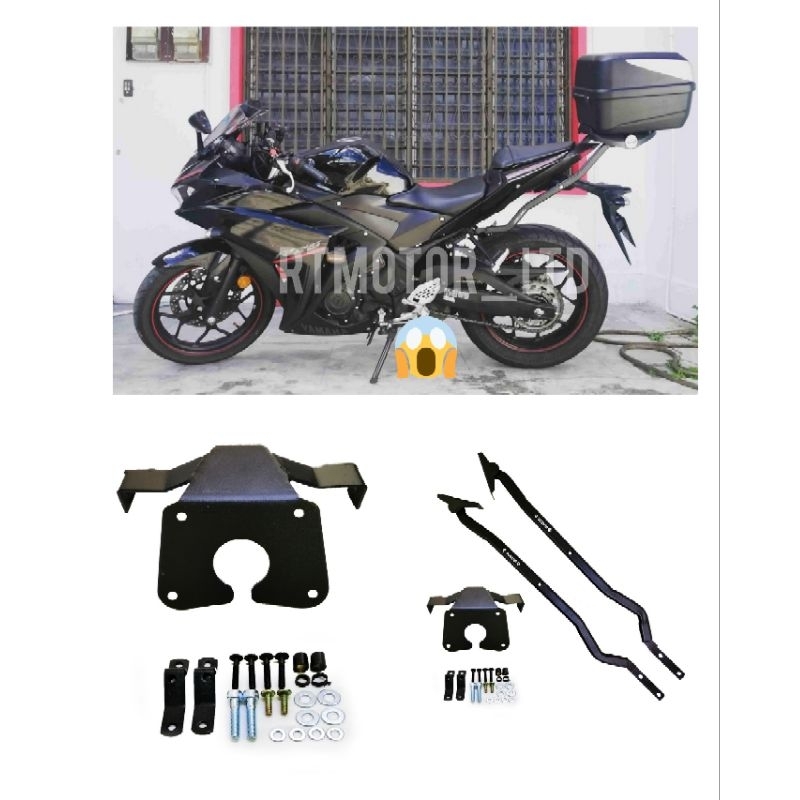YAMAHA R25 V1 V2 MT25 HEAVY DUTY MONORACK TAPAK J FOR TOP BOX ALUMINIUM ...
