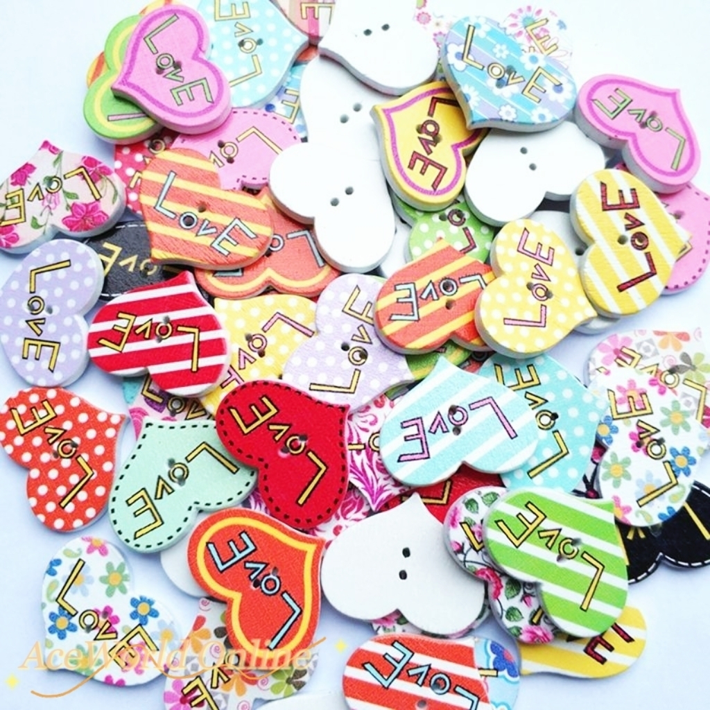 Wood Buttons | Butang Kayu | 10 Pcs | DIY Arts & Craft | Seni & Kraf ...