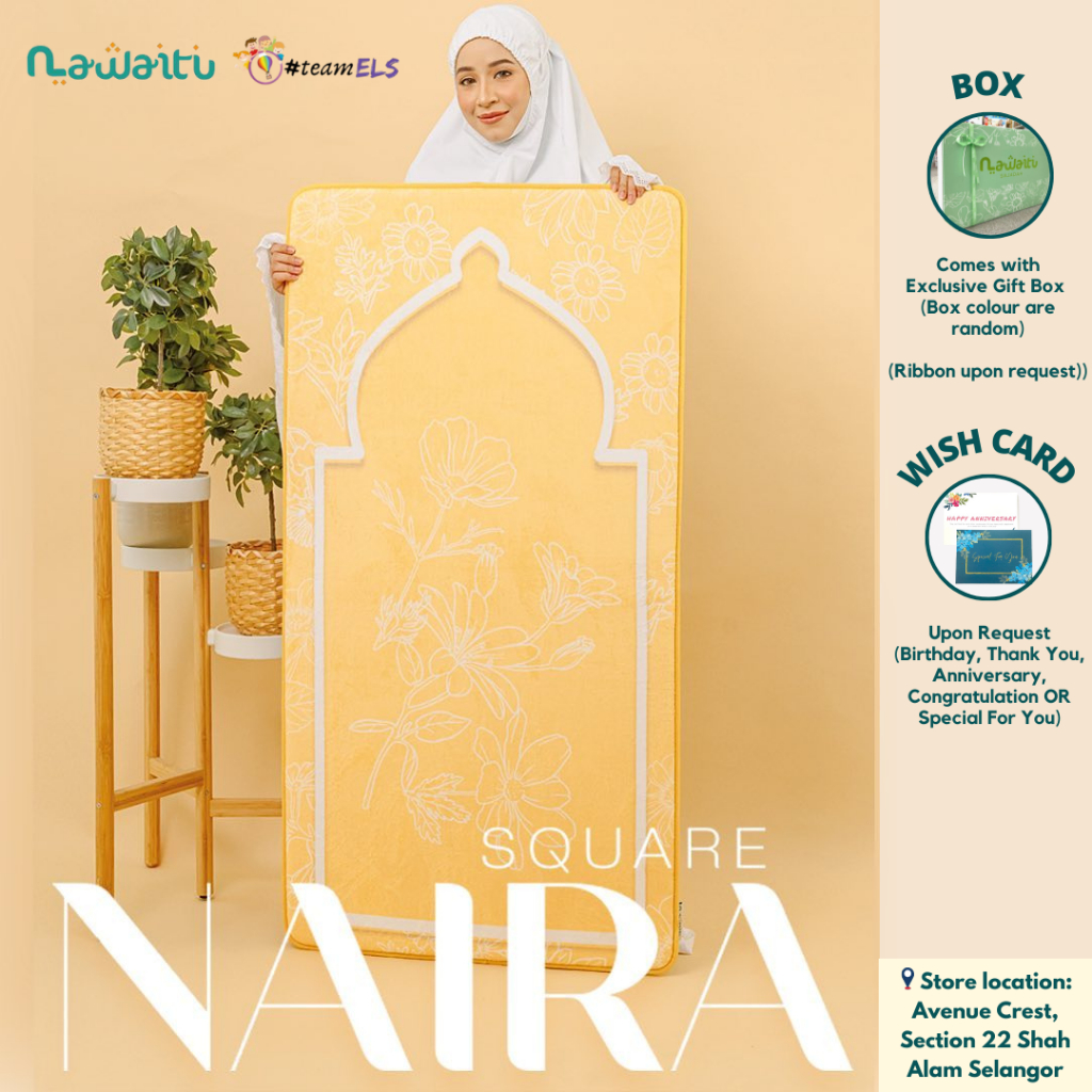 NAWAITU SQUARE NAIRA SAJADAH [FREE BOX] (Sejadah Dewasa/Sejadah Hantaran/Sejadah Travel ...
