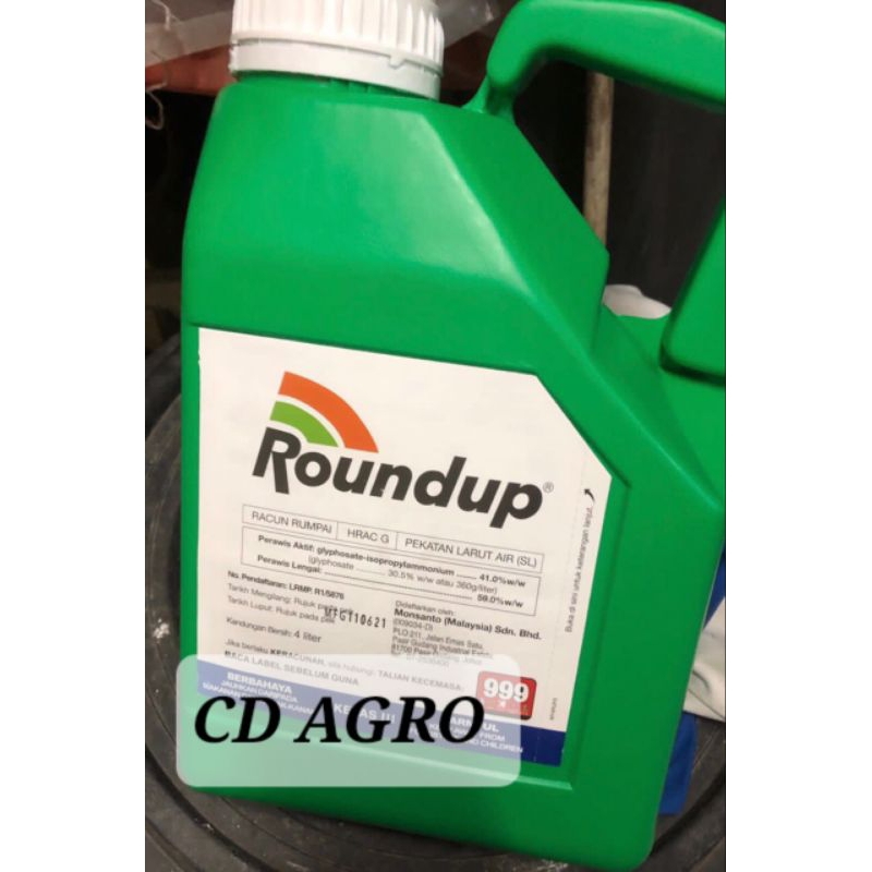 4L ROUND UP 41%ww Glyphosate// RACUN RUMPAI/ RUMPUT CEPAT KUAT DAN ...