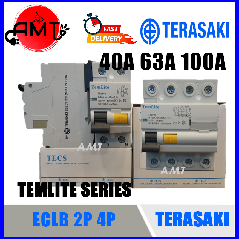 TERASAKI TEMLITE 40A 63A 100A 2P 4P ELCB 30MA 100MA 300MA | Shopee Malaysia