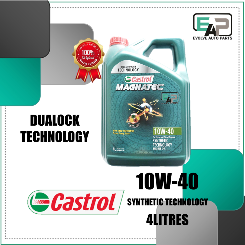 CASTROL MAGNATEC DUALOCK 10W-40 SYNTHETIC TECHNOLOGY ENGINE OIL 4L ...