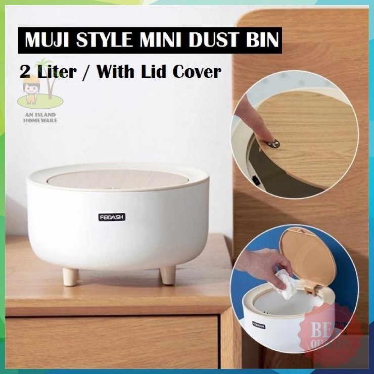 【HOMEWARE】INS Style Mini Dustbin 2L Office Table Waste Bin Portable ...
