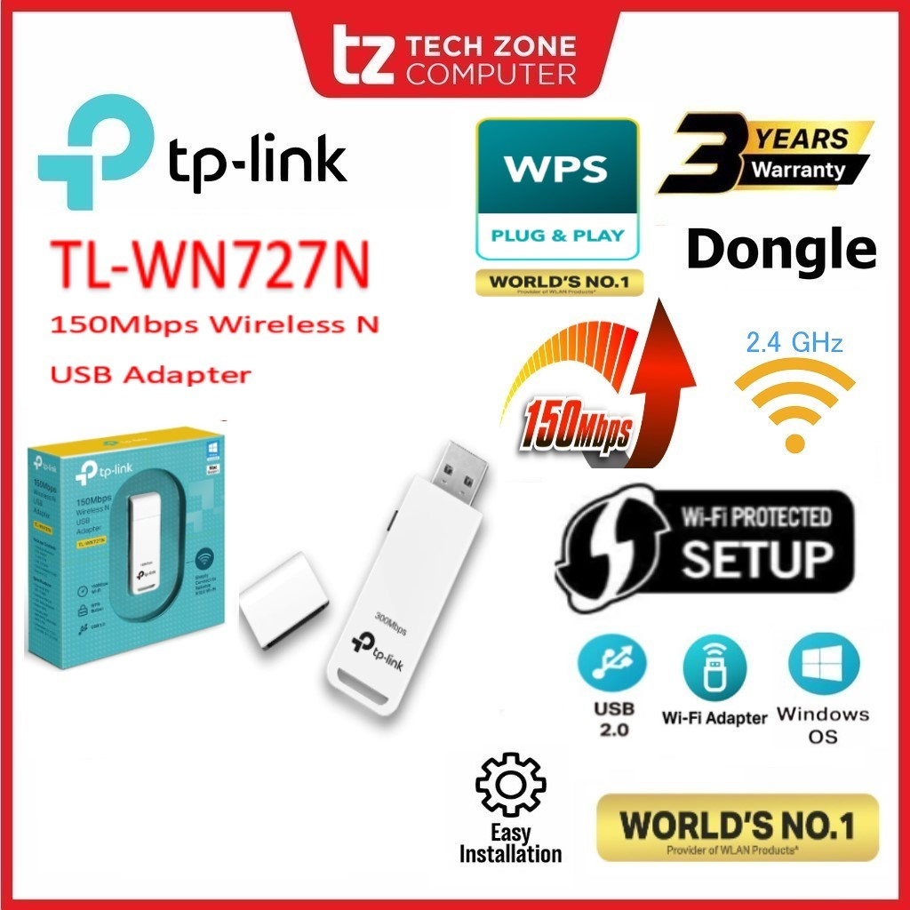 TP-Link 150Mbps WiFi TL-WN727N USB ADAPTER Adapter 727n Wi-fi Adapter ...