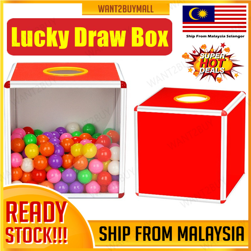 3 Size Acrylic Lucky Draw Box Lottery Prize Drawing Surprise Mystery ...