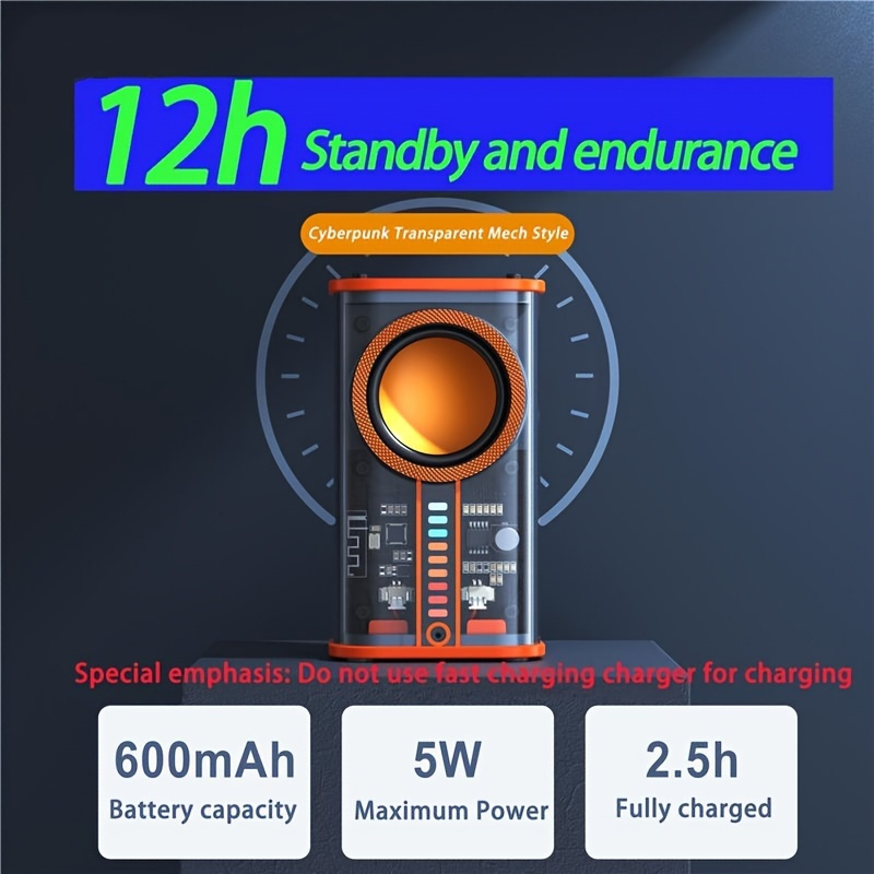 K07 Bluetooth Speaker Transparent Mech Audio TWS Two-Machine interconnection Rhythm Breathing ...