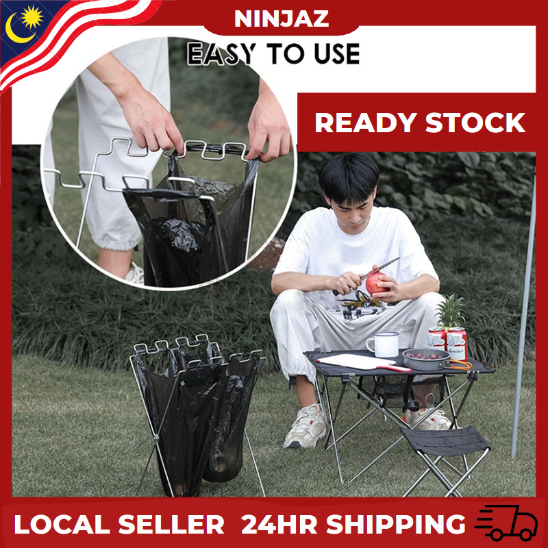 Foldable Garbage Frame Rack Bin Disposable Portable Rubbish Camping ...