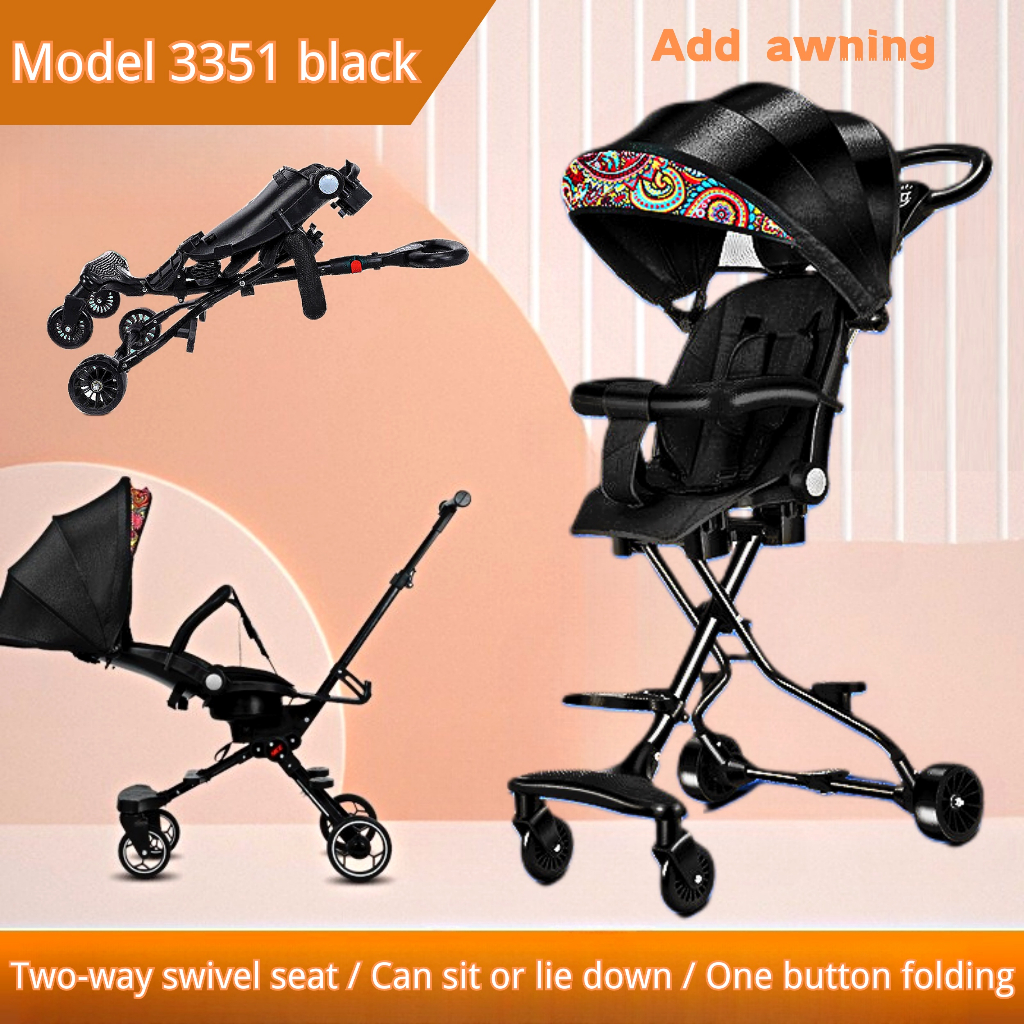 Magic baby stroller 4 wheel foldable two way baby stroller easy to fold ...