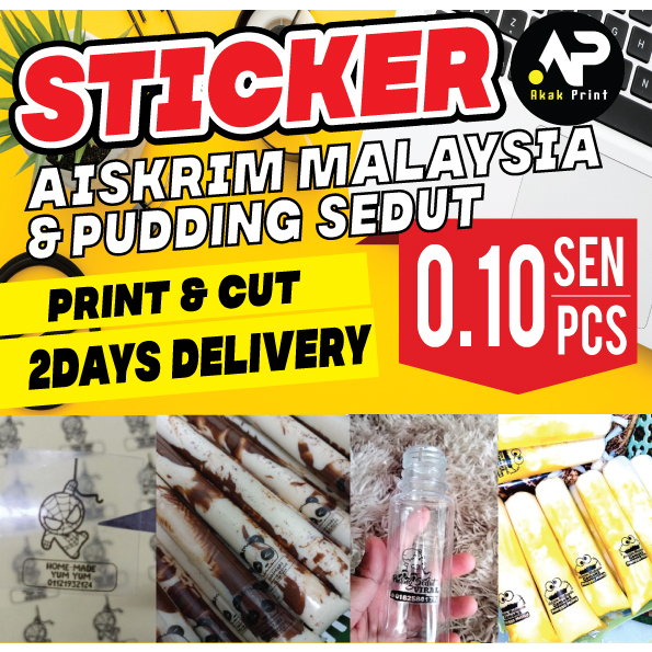 [AKAKPRINT] STICKER TRANSPARENT STICKER AISKRIM MALAYSIA STICKER ...