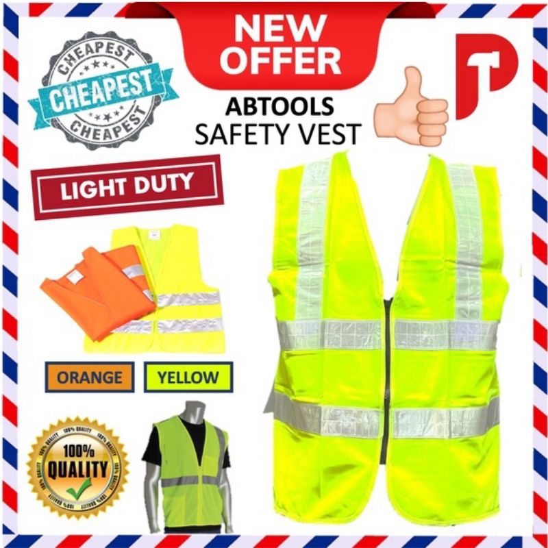 Safety Vest Yellow Orange Color Vest Baju Keselamatan Cahaya Kuning ...