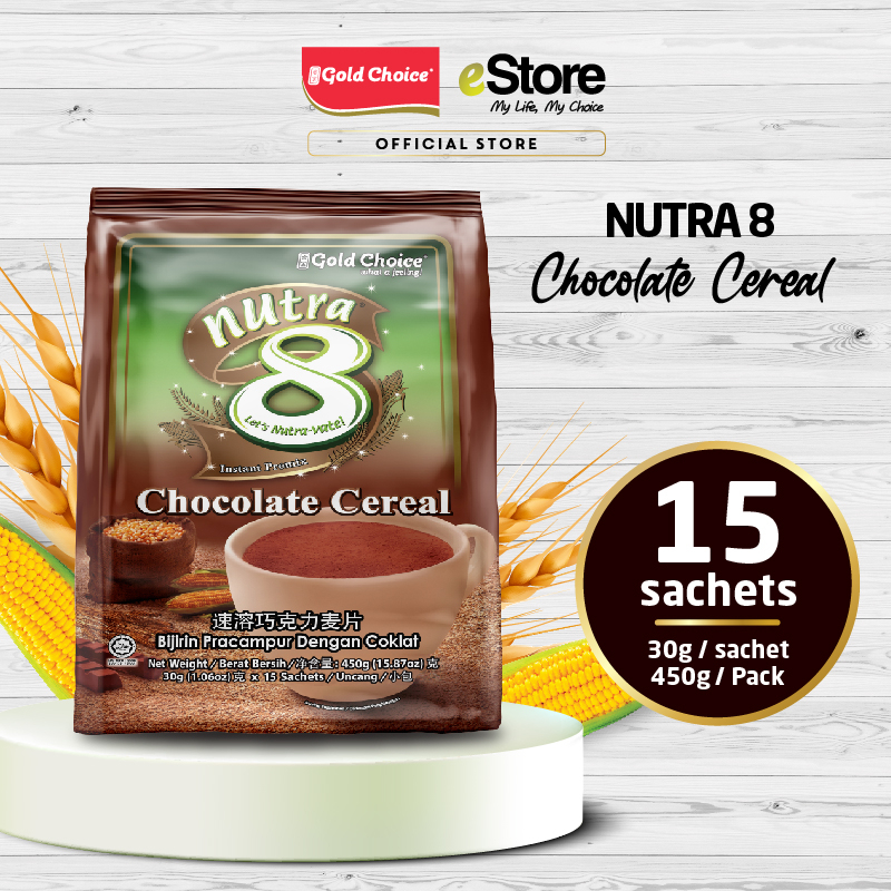 GOLD CHOICE NUTRA 8 Chocolate Cereal - (30g X 15'S) | Shopee Malaysia
