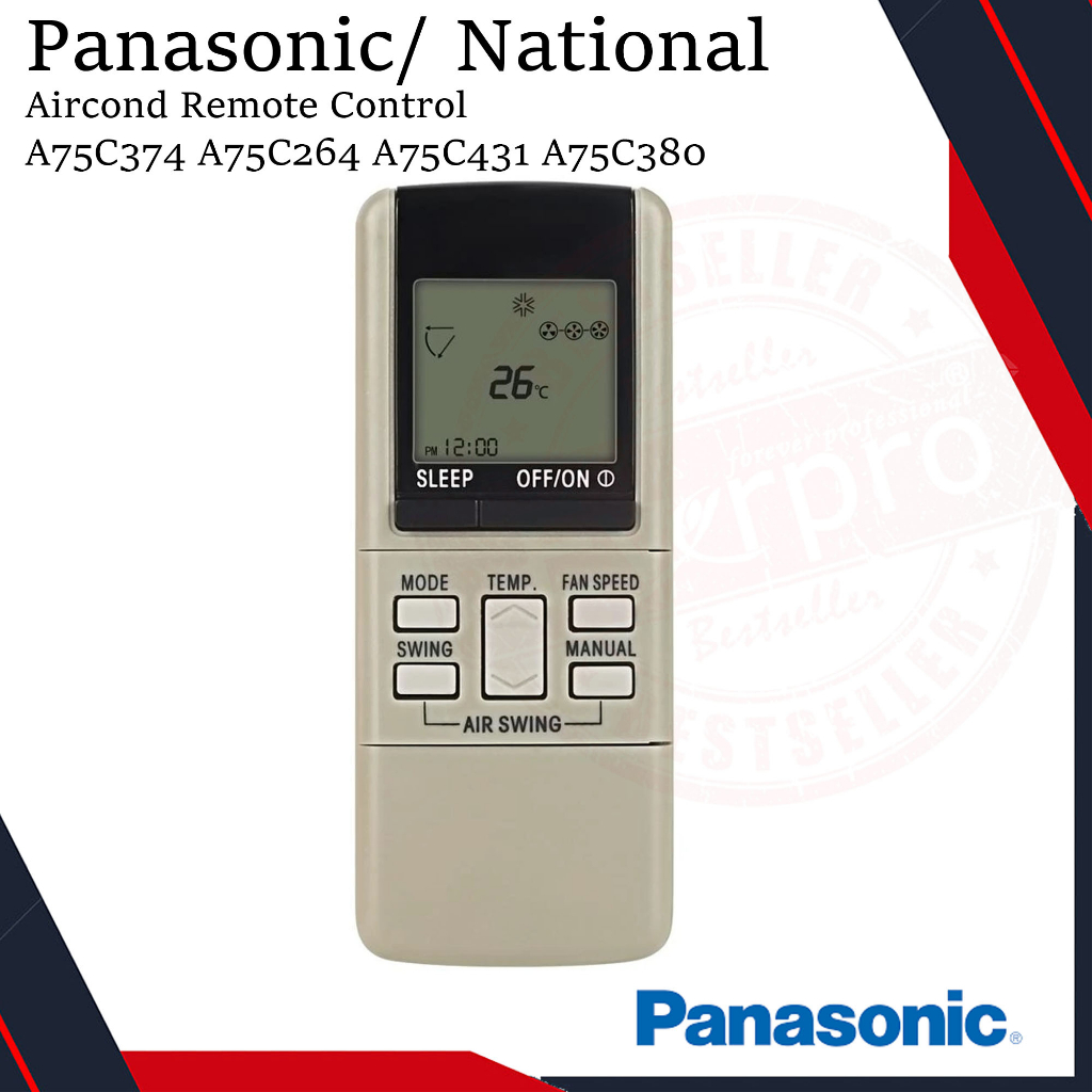 PANASONIC / NATIONAL Aircond Remote Control A75C374 A75C264 A75C431 ...
