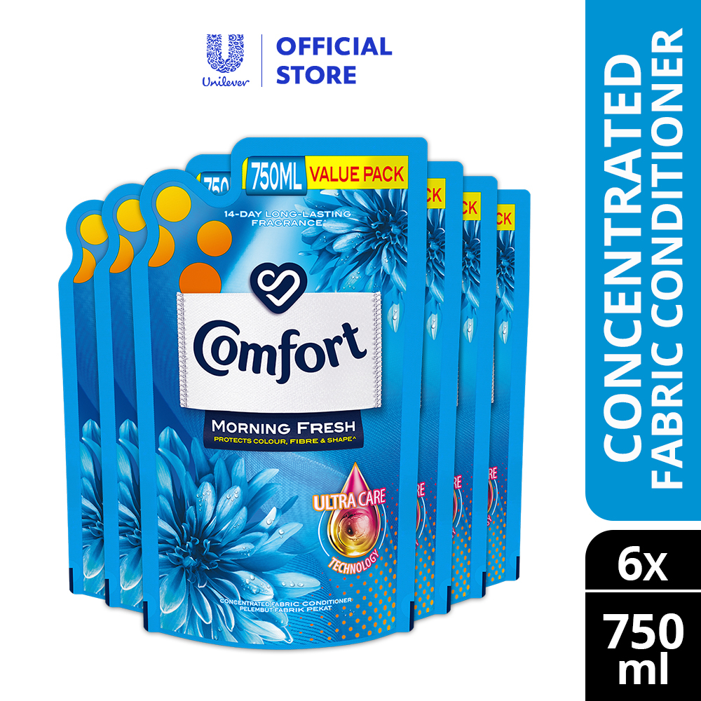 [Bundle of 6] Comfort Concentrated Fabric Softener Refill Morning Fresh ...