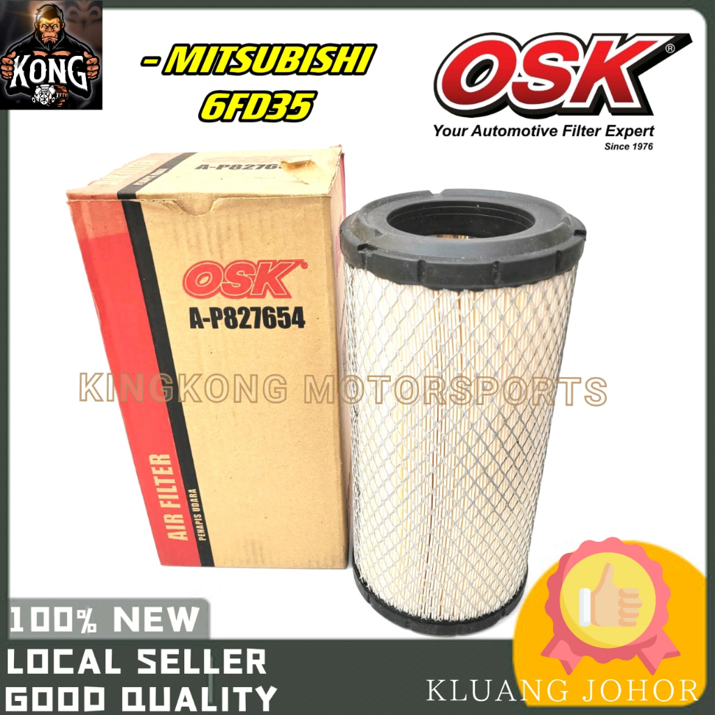 OSK AIR FILTER A-P827654 PENAPIS UDARA MITSUBISHI 6FD35 A/F P827654 ...