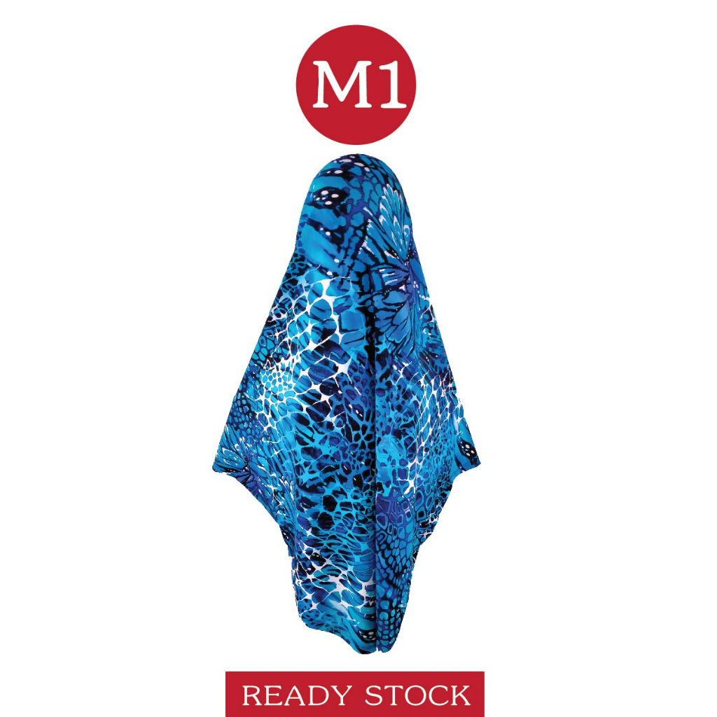 M1 Hijabs Tudung Instant Printed Corak Premium Colourful Batik Flower ...