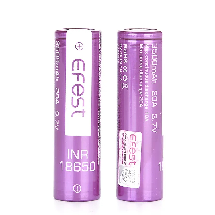 Efest 18650 3500mah 3.7V Rechargeable Lion Batteries 20Amps Powerful ...