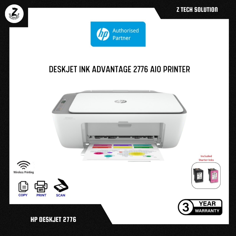 HP Deskjet Ink Advantage 2776 AIO Wireless Printer ( PRINT, SCAN,COPY & WIRELESS ) | Shopee Malaysia