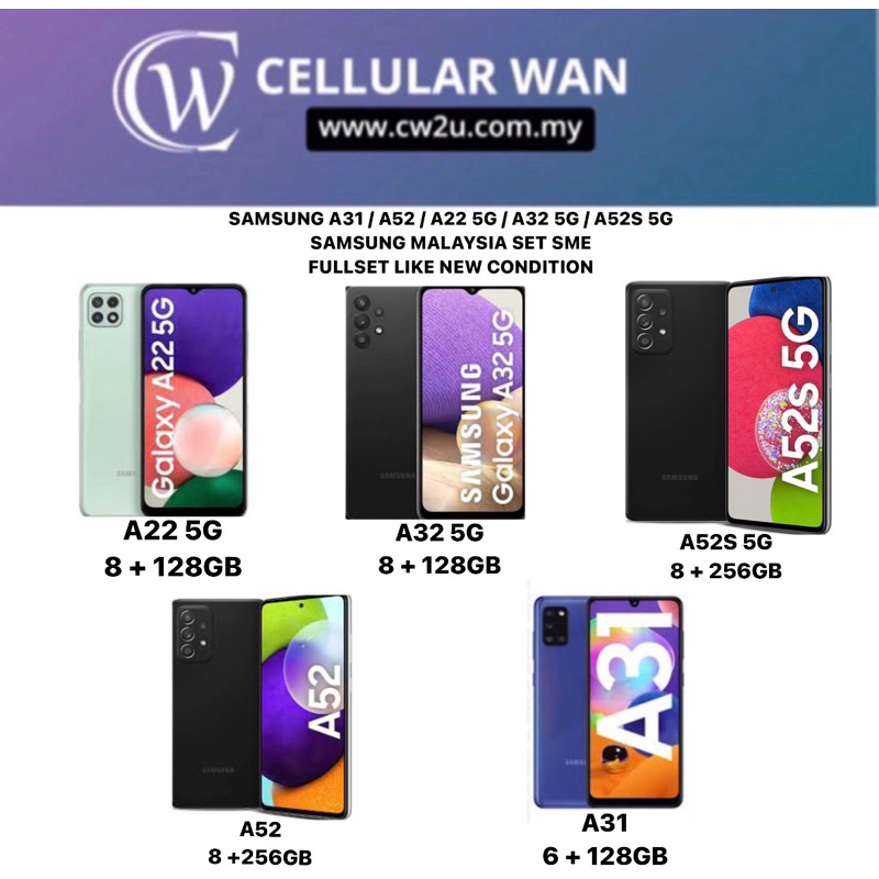 [ DEMO UNIT ] SAMSUNG A52S 5G / A32 5G / A22 5G / A52 / A31 FULLSET ...