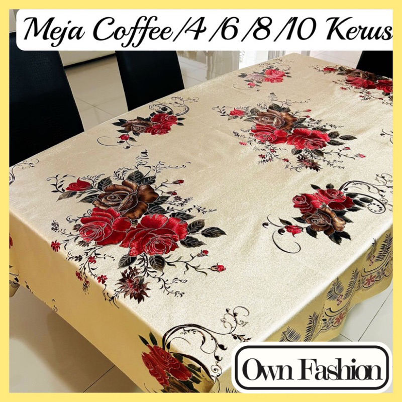 Lapik Meja Korea 3D Bunga Alas Meja Waterproof ( Meja Coffee /4/6/8/10 ...