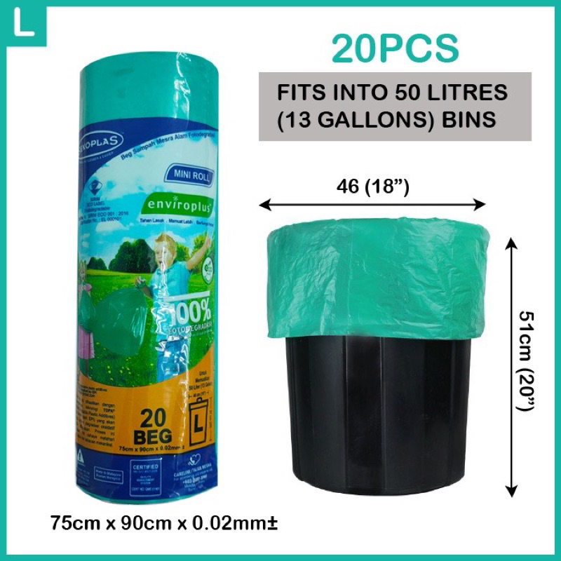 SEKOPLAS Replus Mini Garbage Bag Roll 20 Pcs Eco Friendly Plastic Bag ...