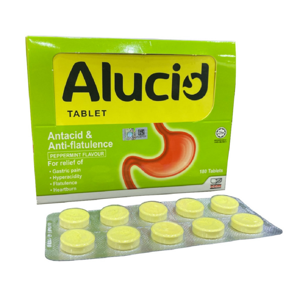ALUCID TABLET ANTACID & ANTI-FLATULENCE PEPPERMINT FLAVOUR 1 Strip x 10 ...