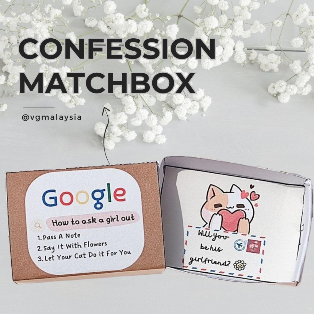 VG Creative DIY Confession matchbox card to ask your crush out | Shopee ...