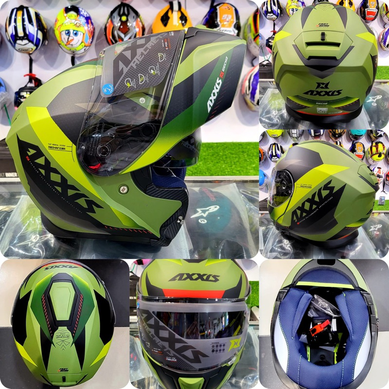 AXXIS MODULAR GECKO FLIP UP HELMET (YEAR 2022 100% IMPORT FROM SPAIN ...