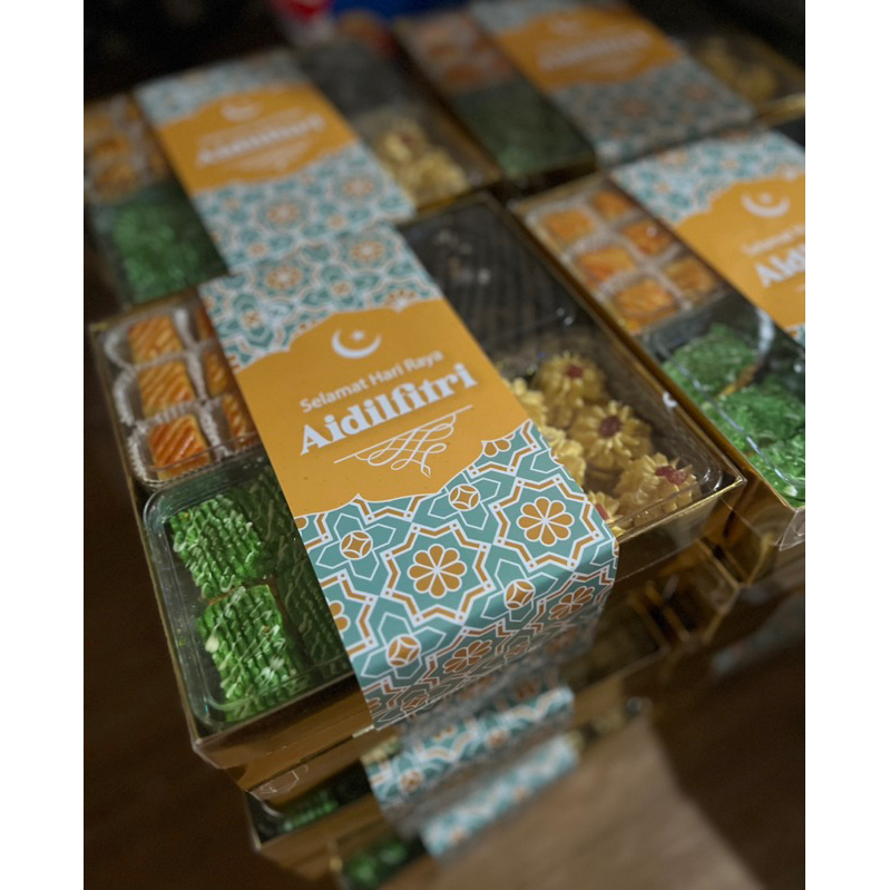 5 PCS Raya Label Sleeves for Box | Selamat Hari Raya Packing box labels ...