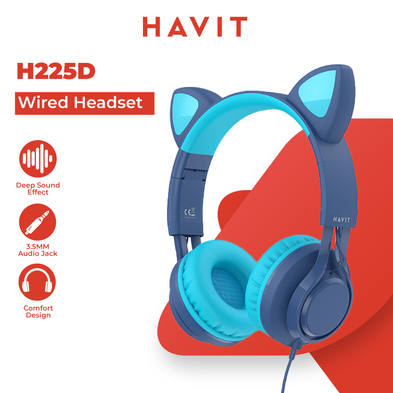 Havit H225D Wired Headset Headphone Earfon Fon Telinga 蓝牙 | Shopee Malaysia