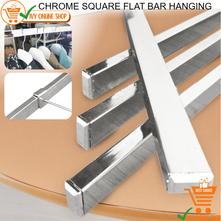 Square Bar Bracket Hanging Flat Bar AA Accessories Chrome Bar | Shopee ...