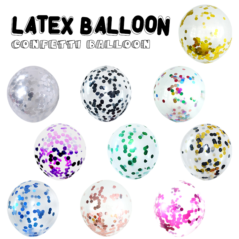 [PANDA] 12 inch Latex Colorful Sequin Confetti Balloon Belon Party ...