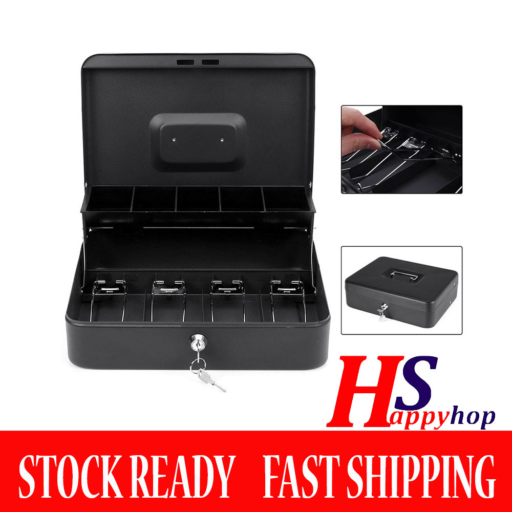 New Cash Box Compartment Tray Cash Lockable Security Cash Drawer ...